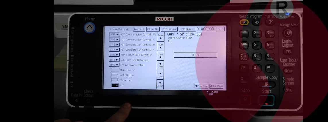 CÁCH RESET CHIP MỰC MÁY RICOH MPC 2503-3503-4503